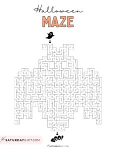 Halloween Maze Printable - Cute & Free Templates | SaturdayGift