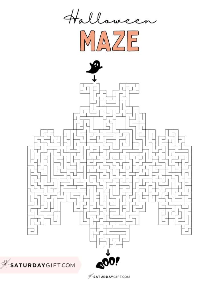 Halloween Maze Printable - Cute & Free Templates | SaturdayGift