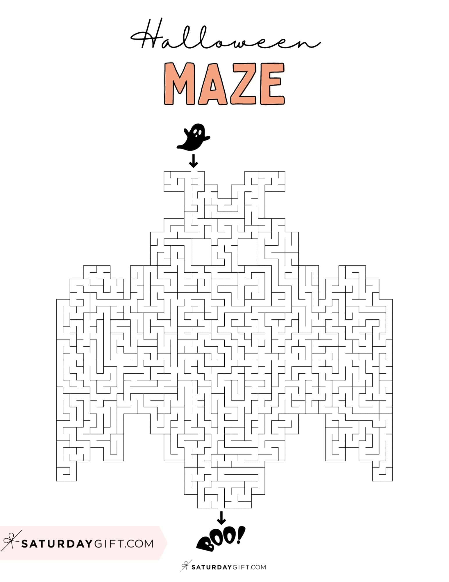Halloween Maze Printable - Cute & Free Templates | SaturdayGift