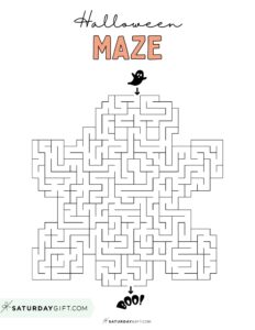 Halloween Maze Printable - Cute & Free Templates | SaturdayGift