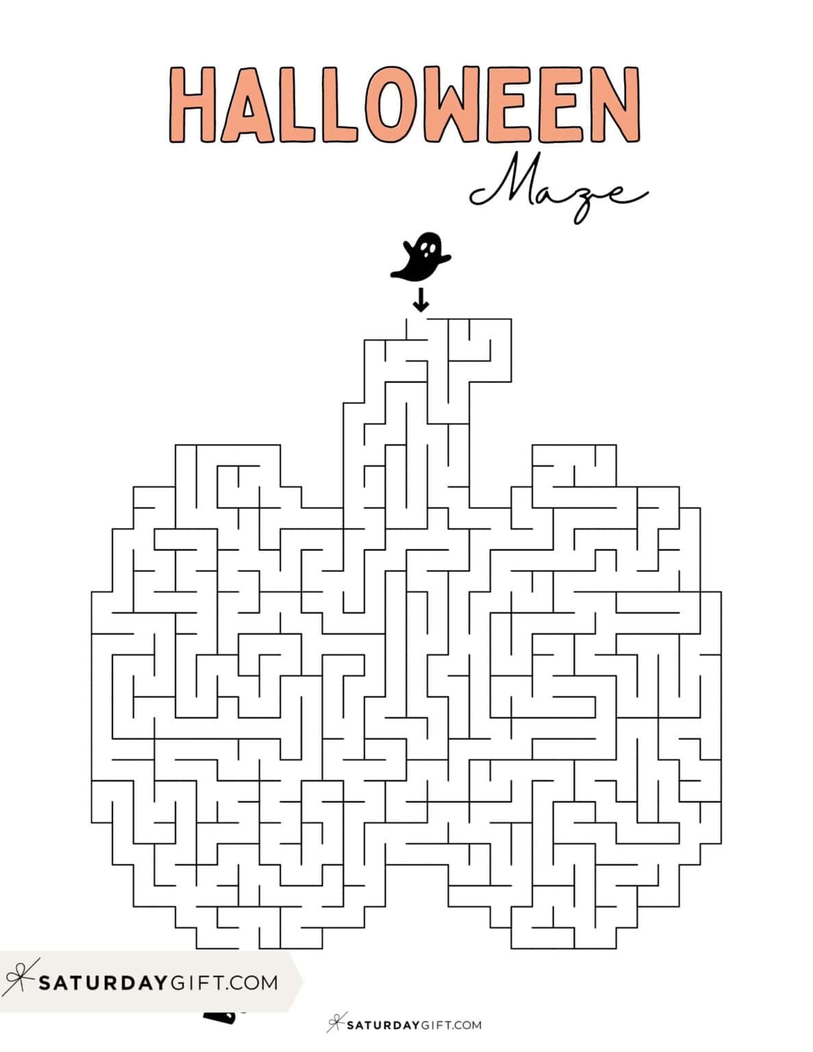 Halloween Maze Printable - Cute & Free Templates | SaturdayGift