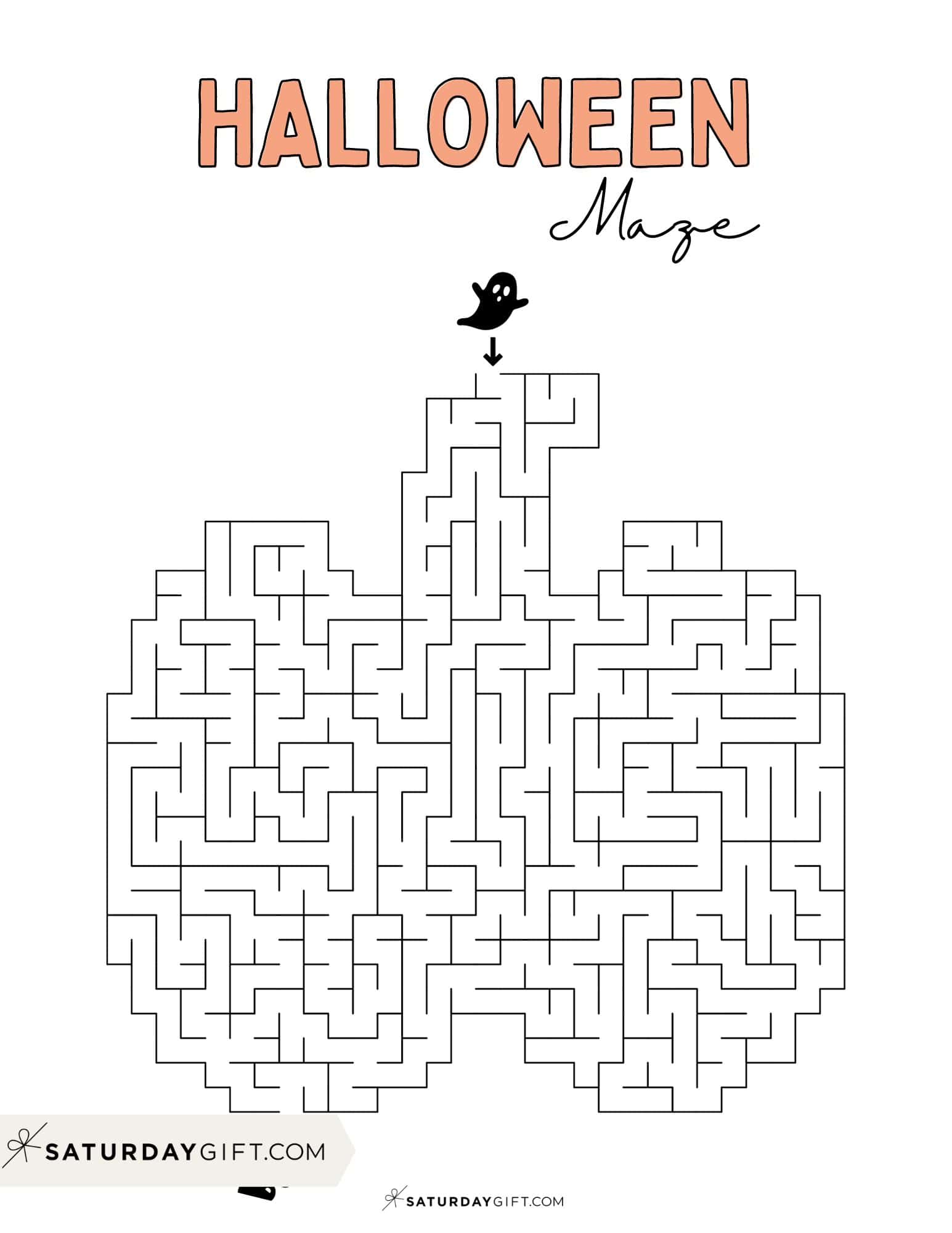 Halloween Maze Printable - Cute & Free Templates | SaturdayGift