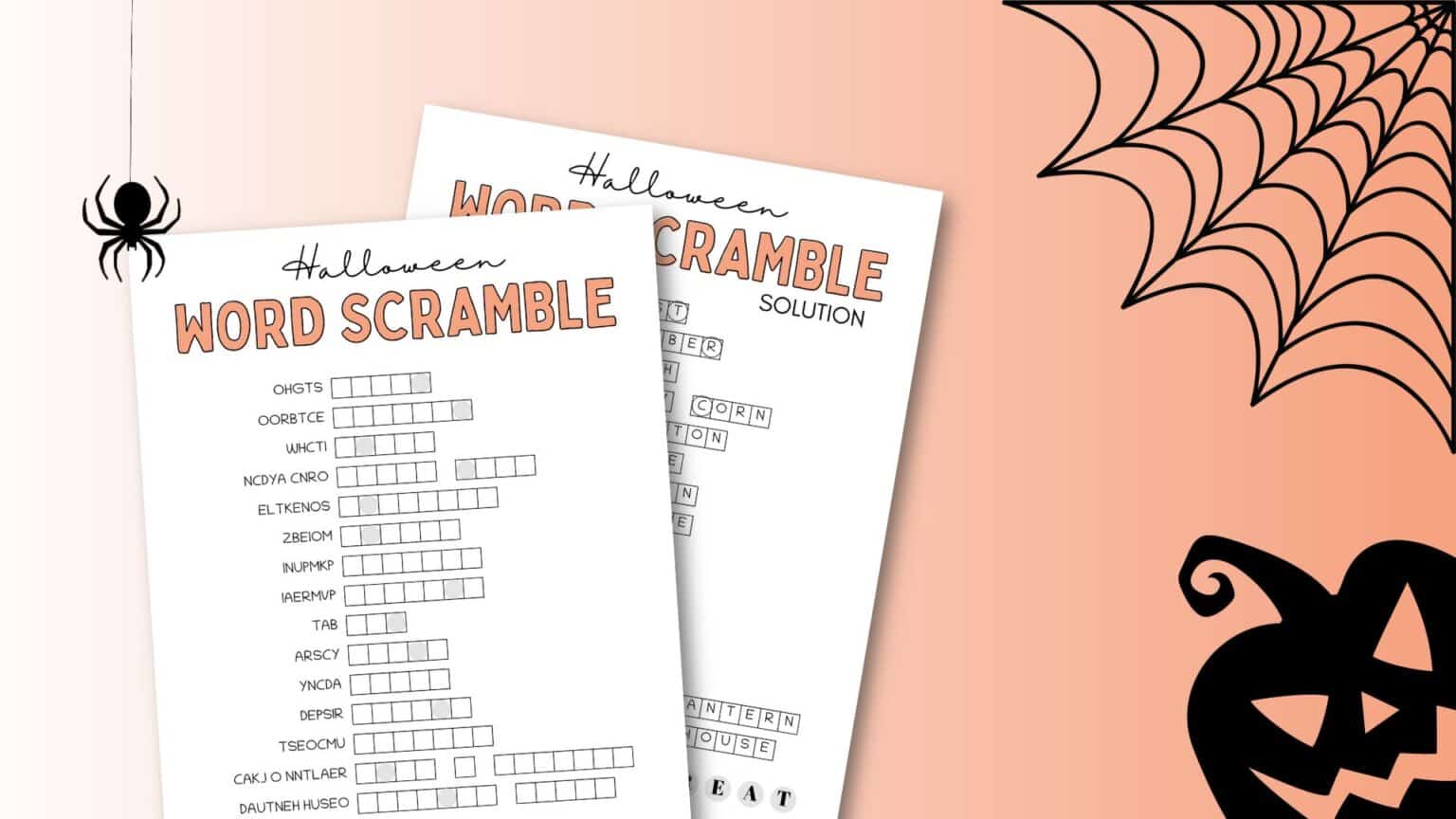 Halloween Word Scramble - Cute & Free Printable | SaturdayGift