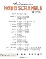 Halloween Word Scramble - Cute & Free Printable | SaturdayGift