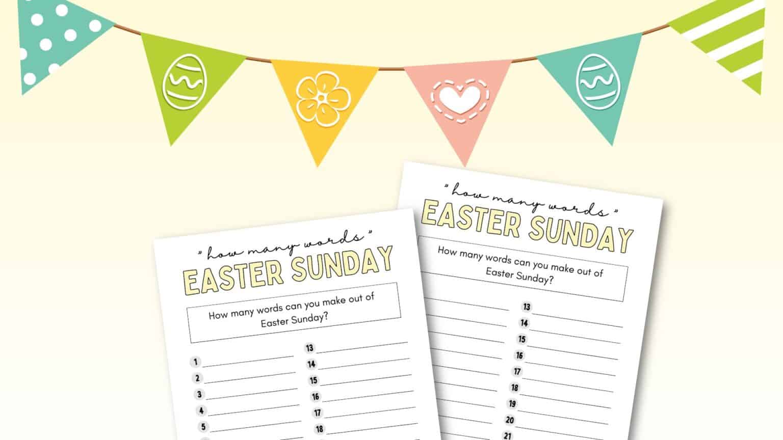 How Many Words Can You Make From Easter Sunday - Worksheet