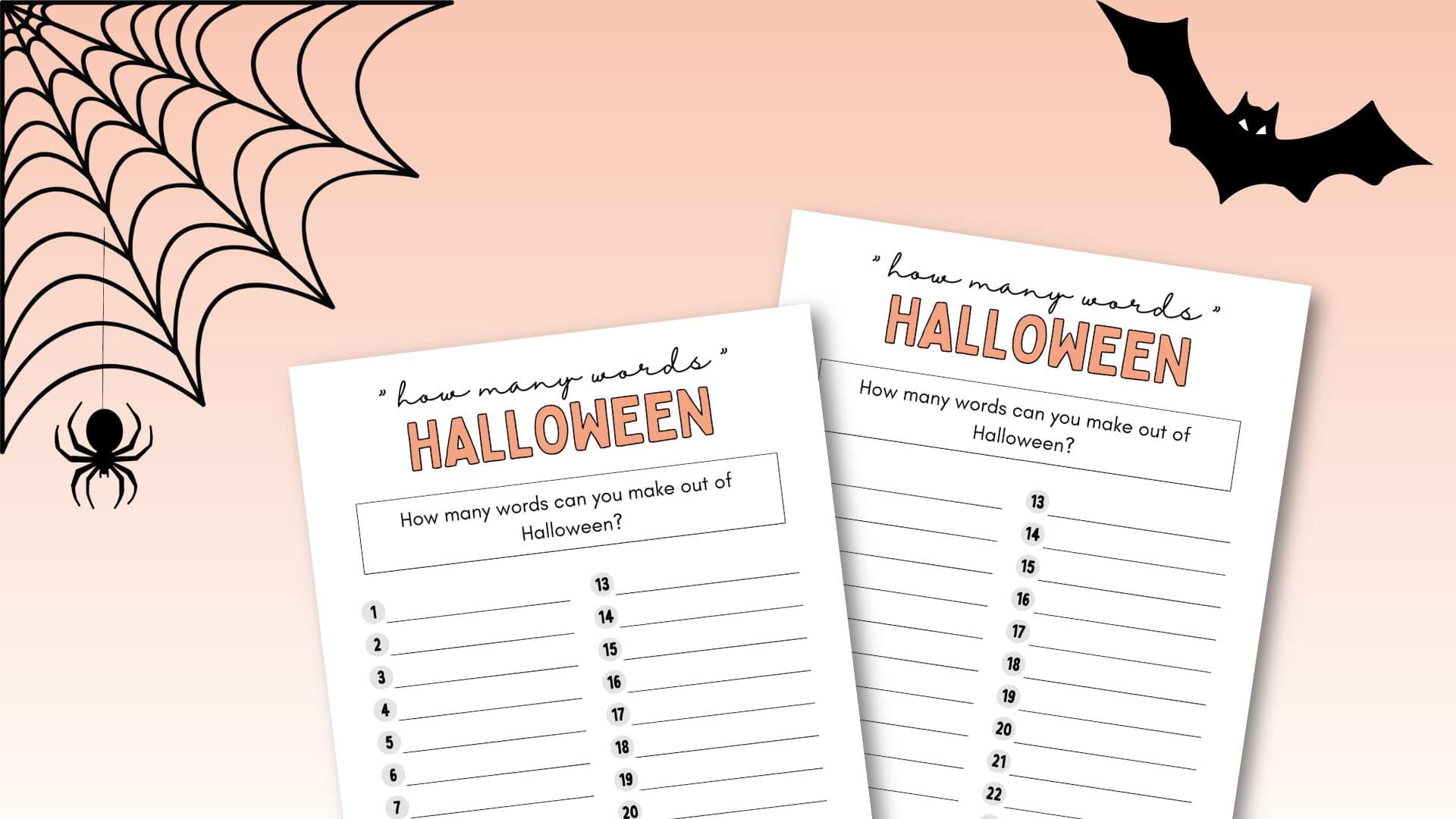 How Many Words Can You Make From Halloween - Worksheet