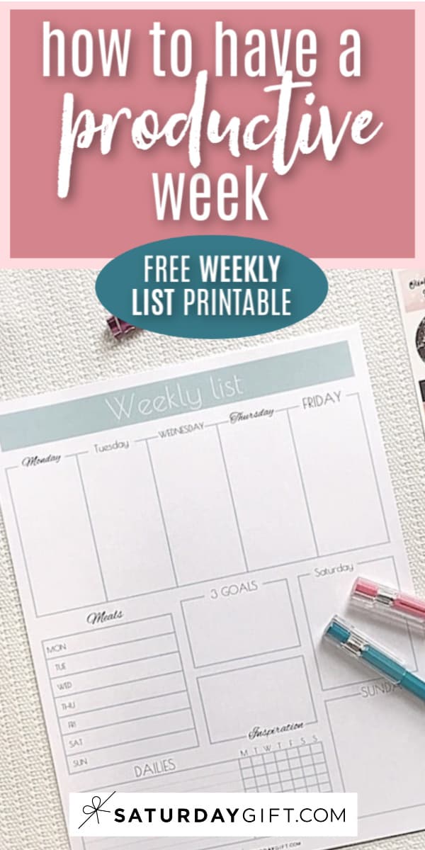 Printable Weekly List Planner - How to Have a Productive Week