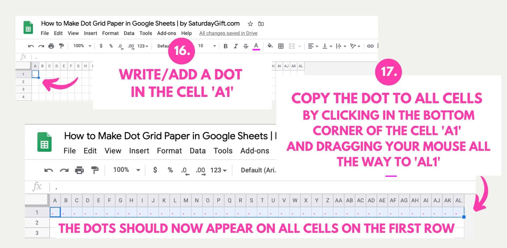 How To Make Dot Grid Paper for Your Bullet Journal Using Google Sheets