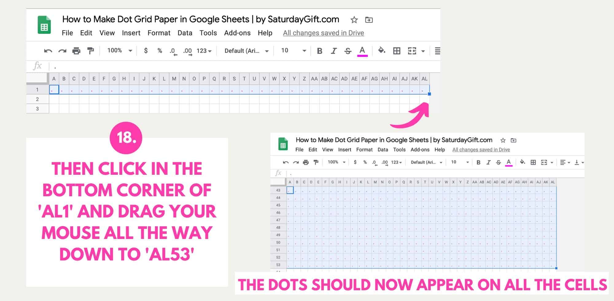 How To Make Dot Grid Paper for Your Bullet Journal Using Google Sheets