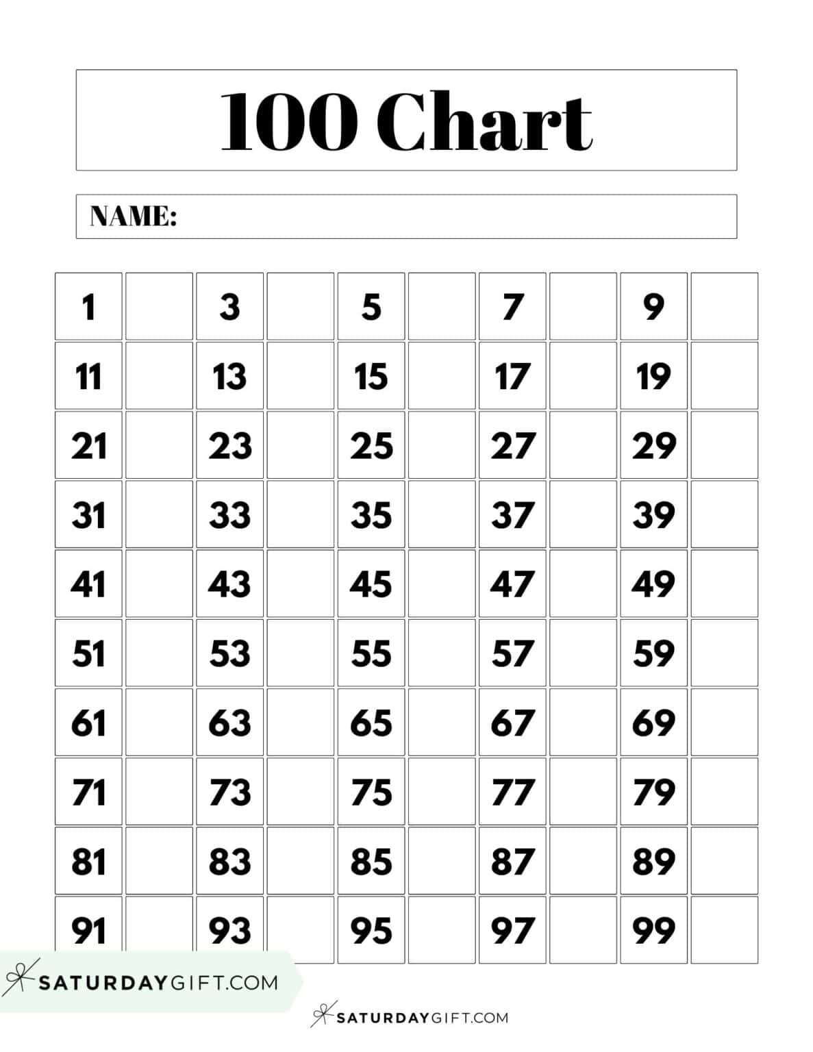 Hundreds Chart Printable - 19 Free Numbers 1 to 100 worksheets ...