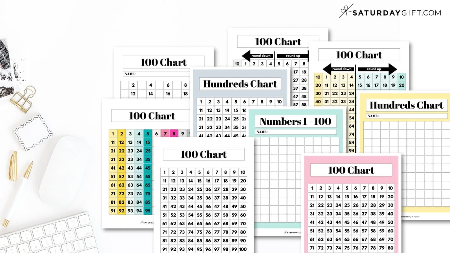 Hundreds Chart Printable - 19 Free Numbers 1 to 100 worksheets ...