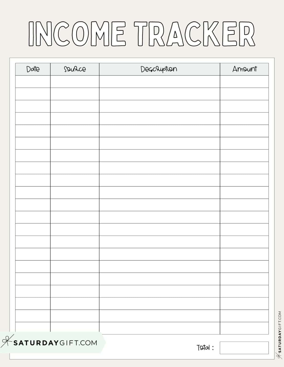Income Tracker Printable - 19 Cute & Free Printable Templates