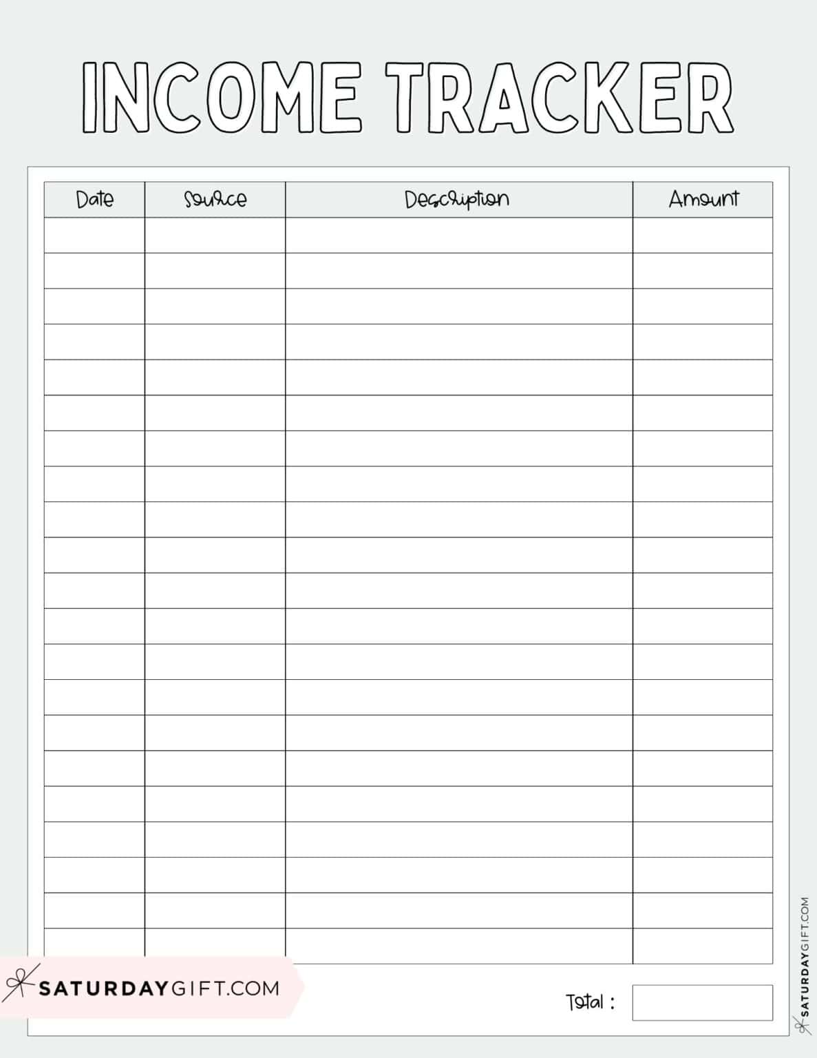 Income Tracker Printable - 19 Cute & Free Printable Templates