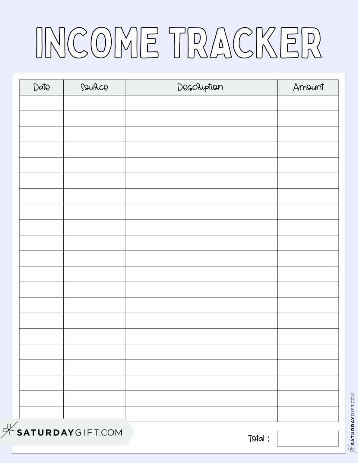Income Tracker Printable - 19 Cute & Free Printable Templates