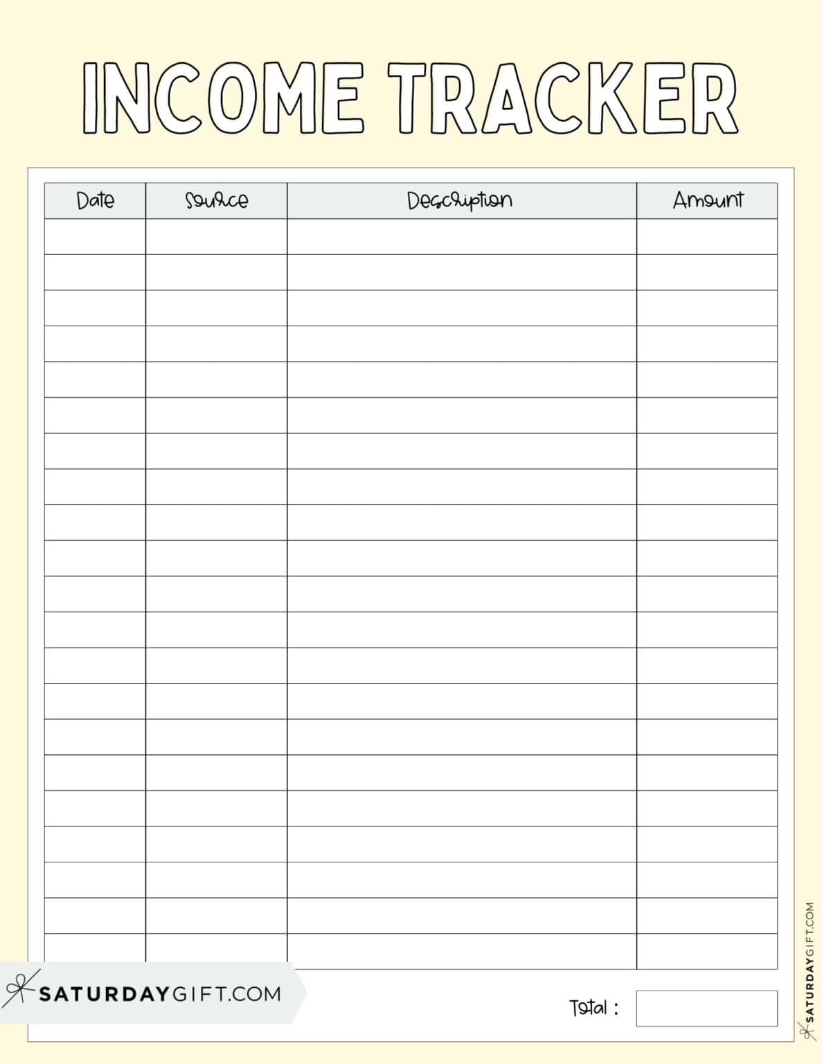 Income Tracker Printable - 19 Cute & Free Printable Templates
