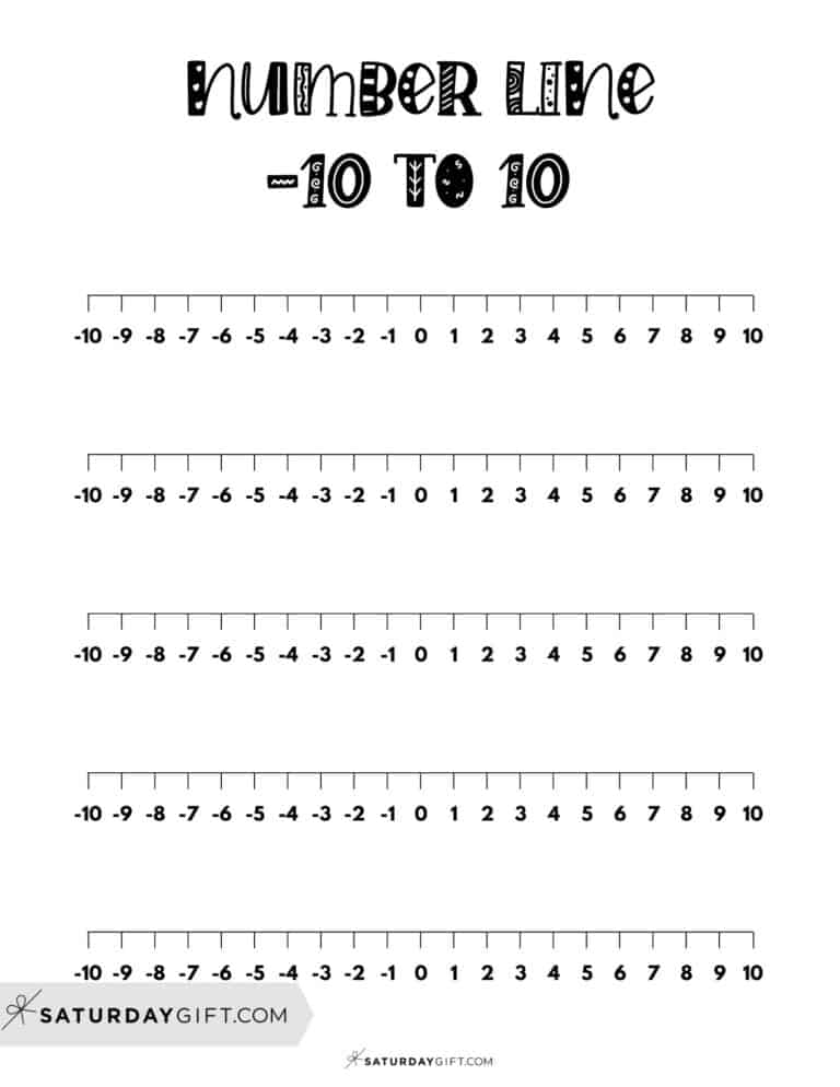 Negative and Positive Number Line - 19 Free Printable Blank Worksheets
