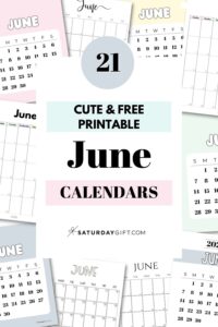 June 2026 Calendars - 21 Cute & FREE Printables