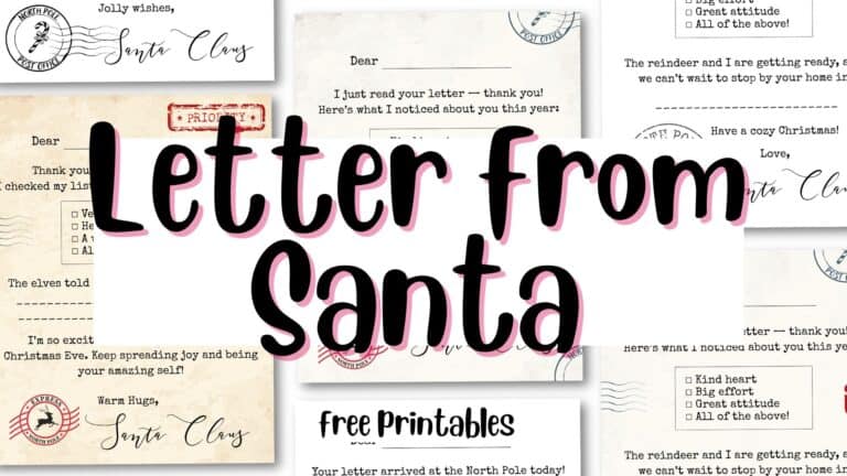 Letter from Santa – 12 Free Printable Santa Reply Letters for Kids