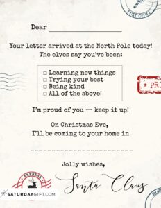 Letter from Santa – 12 Free Printable Santa Reply Letters for Kids