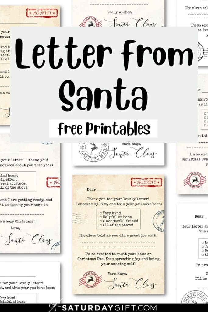 Letter from Santa – 12 Free Printable Santa Reply Letters for Kids