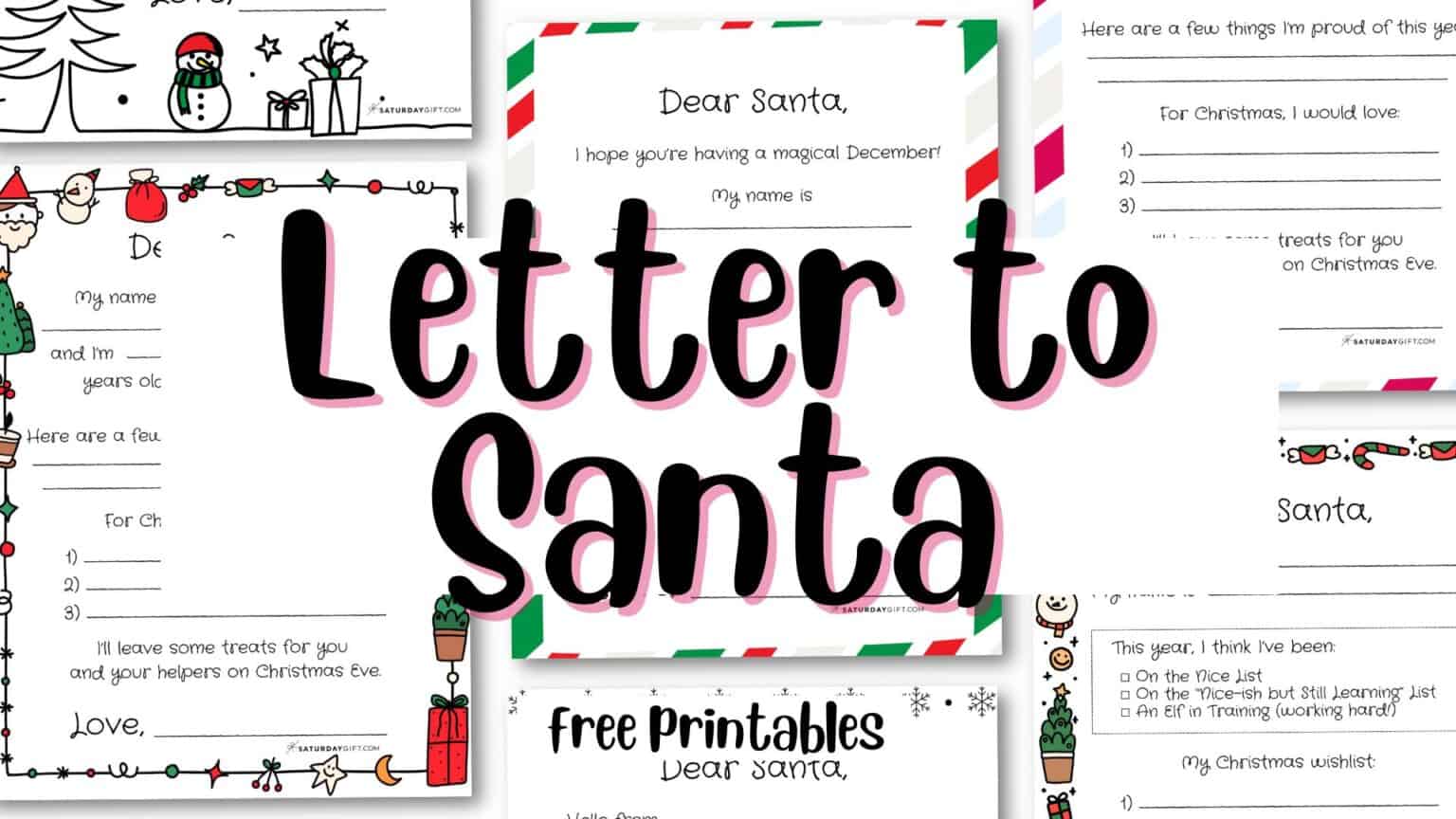 Letter to Santa – 12 Free Printable Dear Santa Letters for Kids