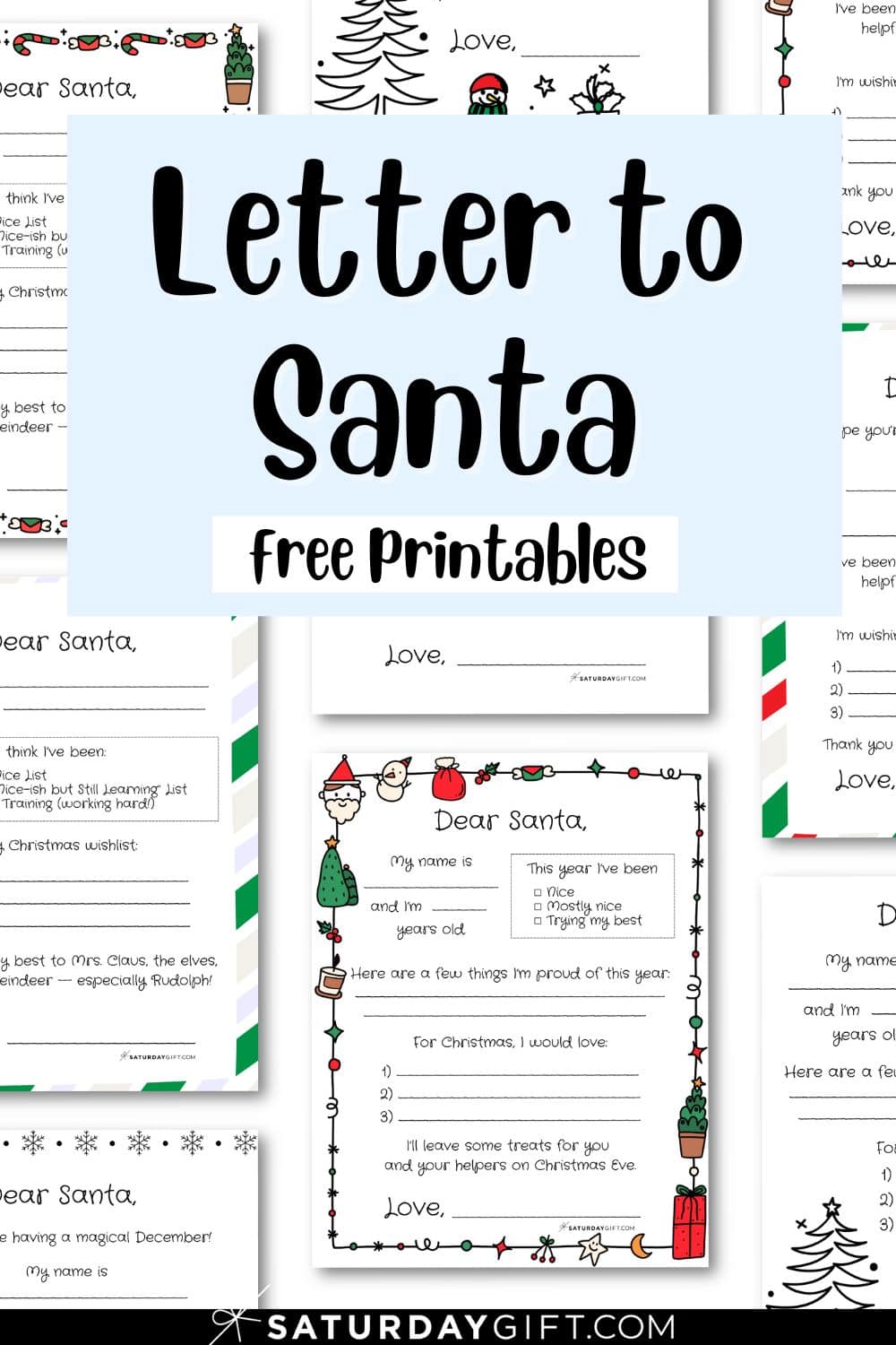 Letter to Santa – 12 Free Printable Dear Santa Letters for Kids