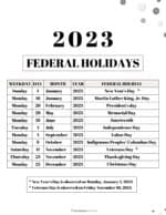 List of Federal holidays 2023 in the U.S. | SaturdayGift