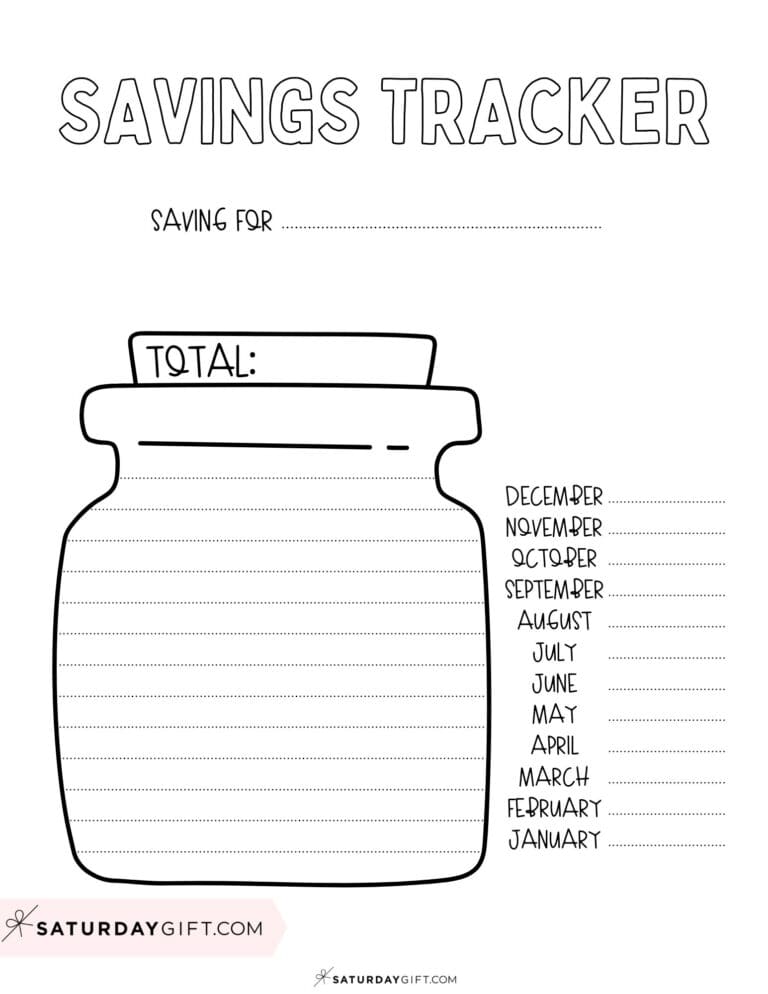 Savings Tracker Printable - 51 Cute & Free Templates