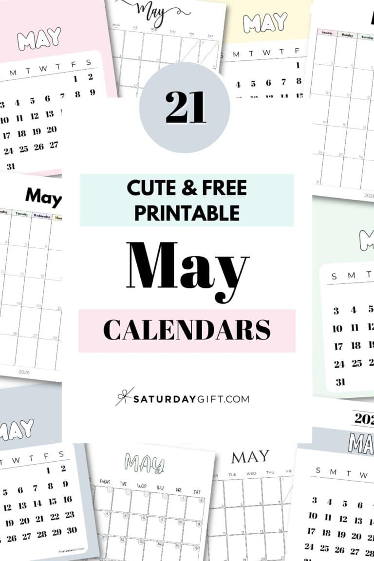 May 2026 Calendar - 21 Cute & Free Printables