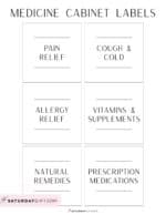 26 Free Printable Medicine Cabinet Labels - Simple, Elegant & Practical
