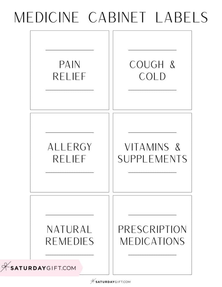 26 Free Printable Medicine Cabinet Labels - Simple, Elegant & Practical