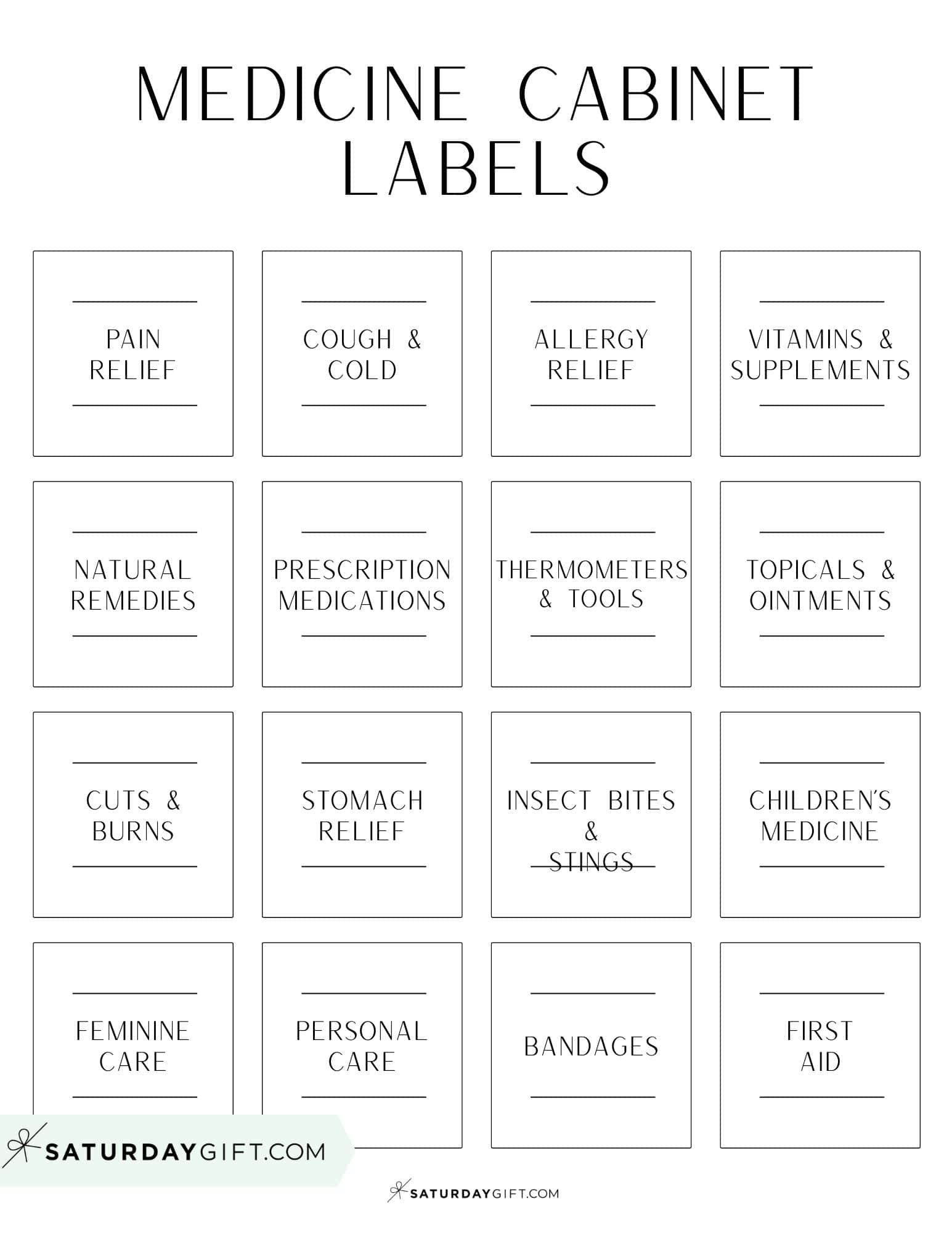 26 Free Printable Medicine Cabinet Labels - Simple, Elegant & Practical