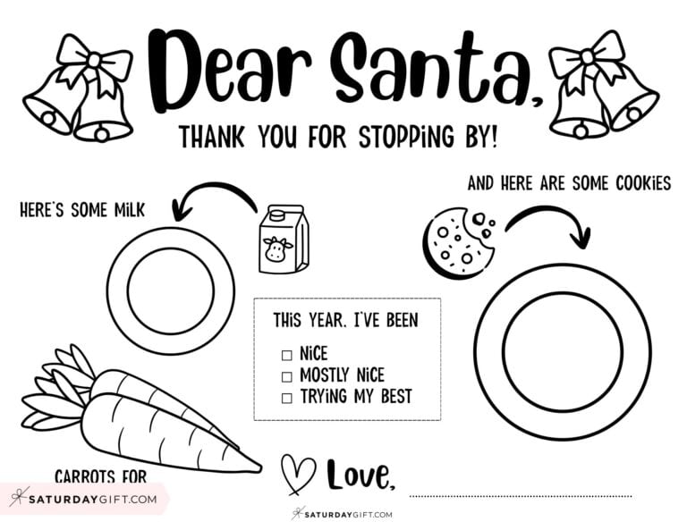 Milk & Cookies for Santa – Free Printable Christmas Eve Treat Mat