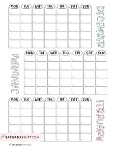 Winter Planner - 21 Pages - Cute & Free Printables