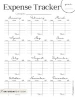 Expense Tracker Printable - 26 cute & Free Spending Logs