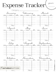Expense Tracker Printable - 26 cute & Free Spending Logs