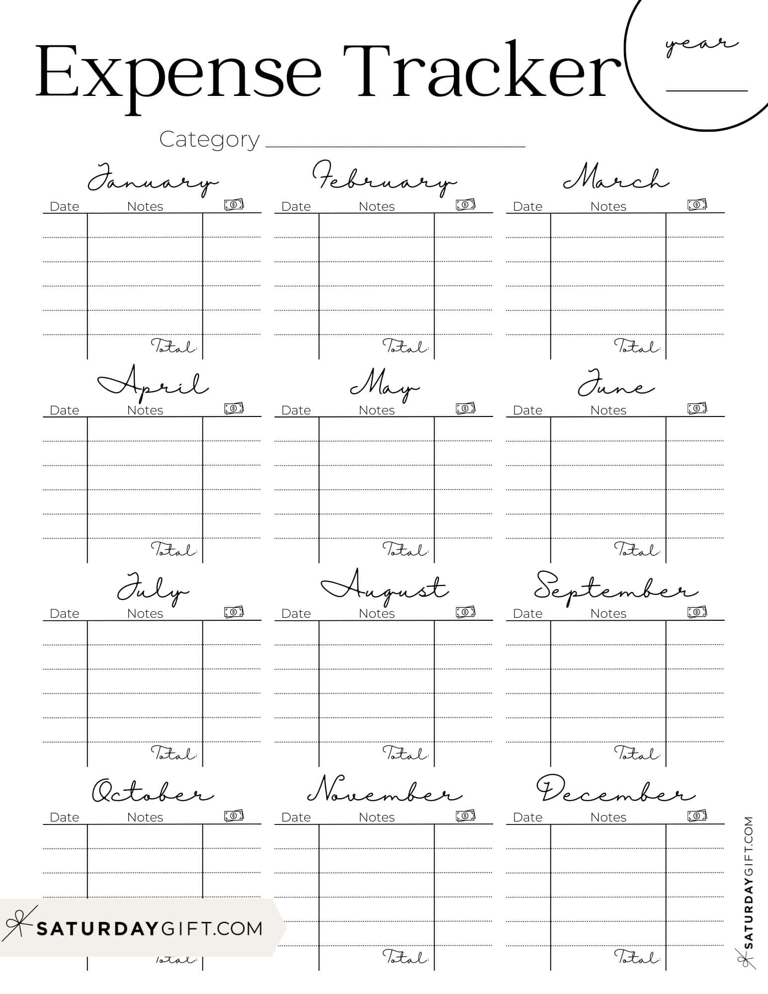 Expense Tracker Printable - 26 cute & Free Spending Logs