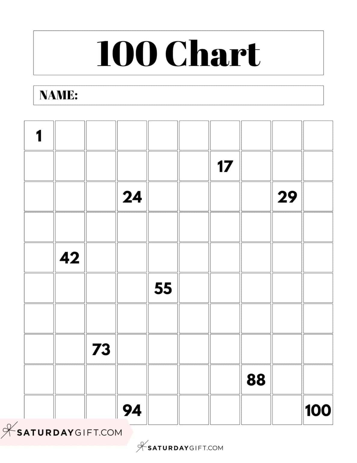 Hundreds Chart Printable - 19 Free Numbers 1 to 100 worksheets ...