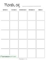 Blank Calendar templates - 29 Cute & Free Printables | SaturdayGift