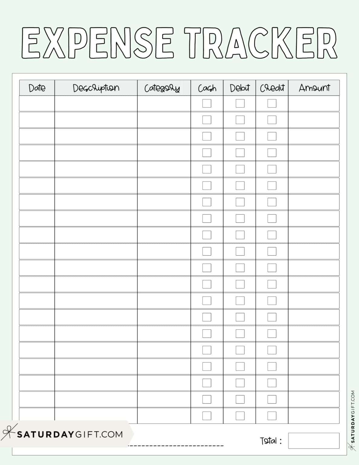 Expense Tracker Printable - 26 cute & Free Spending Logs