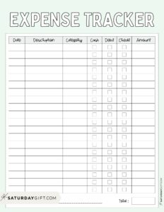 Expense Tracker Printable - 26 cute & Free Spending Logs