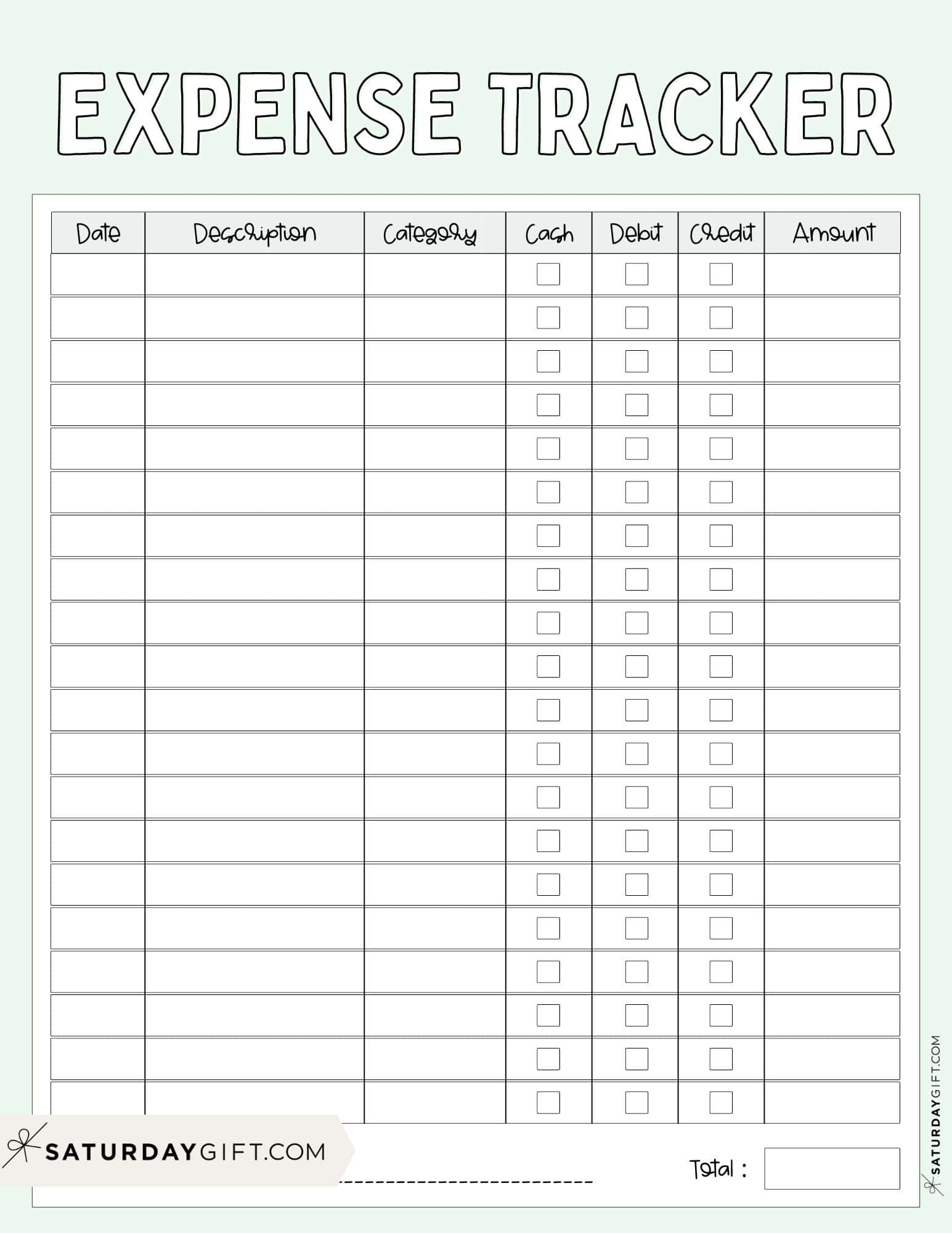 Expense Tracker Printable - 26 cute & Free Spending Logs