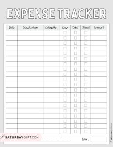 Expense Tracker Printable - 26 cute & Free Spending Logs