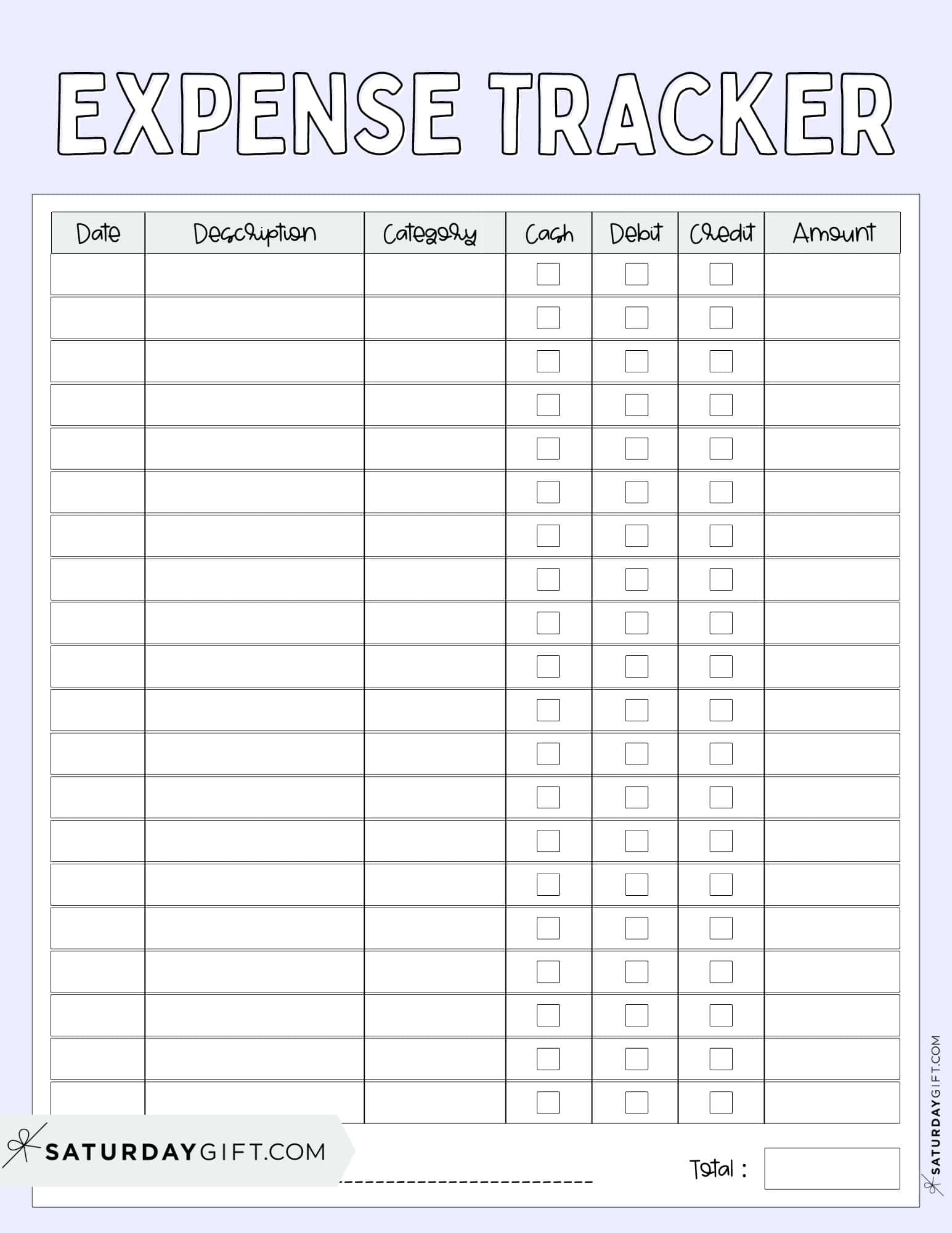 Expense Tracker Printable - 26 cute & Free Spending Logs
