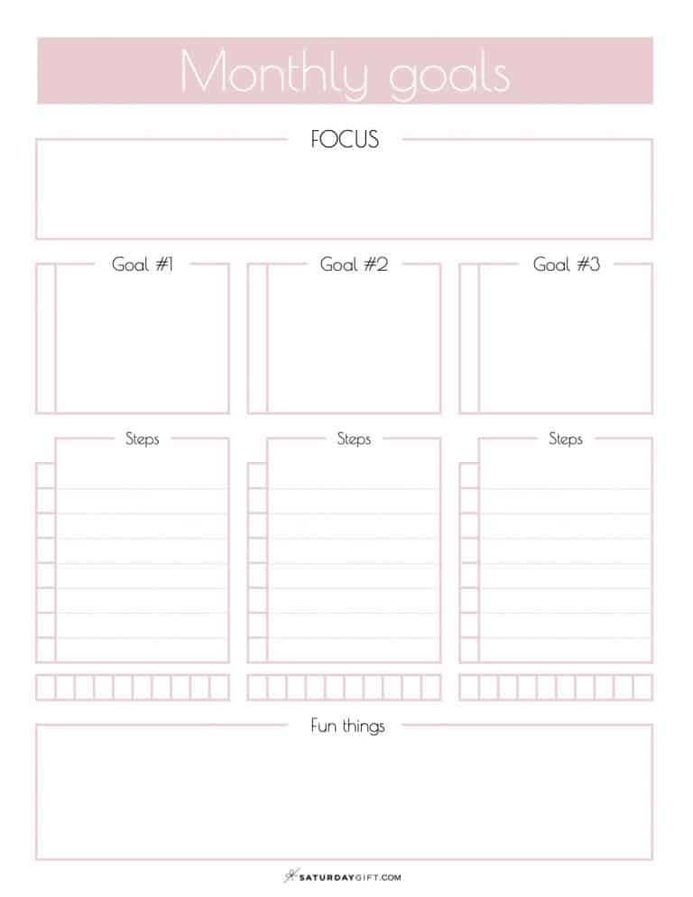 Printable Monthly Goals Planner - How to set your monthly goals