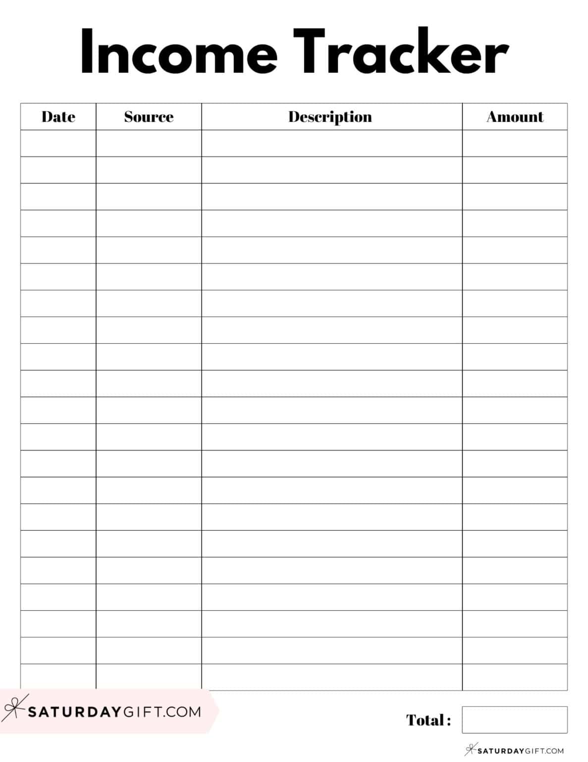 Income Tracker Printable - 19 Cute & Free Printable Templates