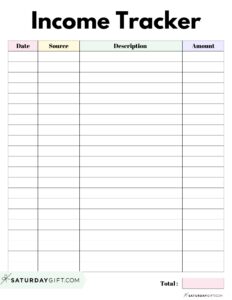 Income Tracker Printable - 19 Cute & Free Printable Templates