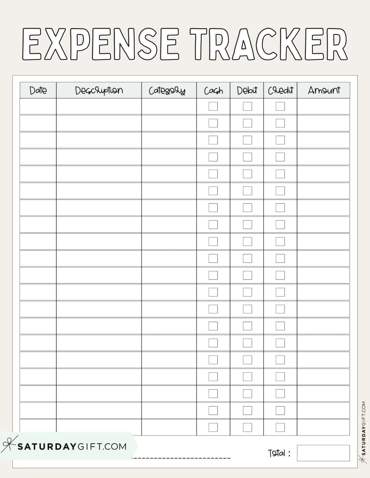 Expense Tracker Printable - 26 cute & Free Spending Logs