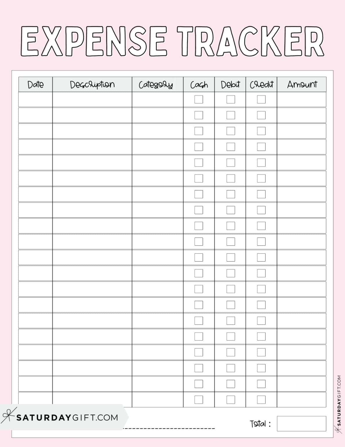 Expense Tracker Printable - 26 cute & Free Spending Logs