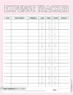 Expense Tracker Printable - 26 cute & Free Spending Logs